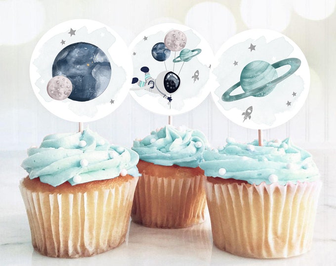 Printable Space Cake Topper Space Centerpieces Space Birthday Party ...