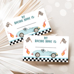 What is Your Racing Name Game Growing up Two Fast Birthday Game Race ...