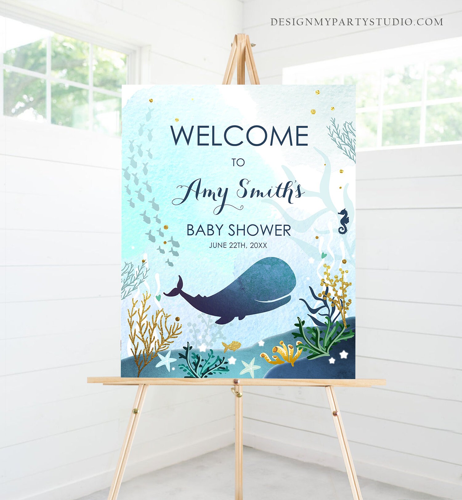 Editable Whale Welcome Sign Baby Shower Birthday Party - Etsy
