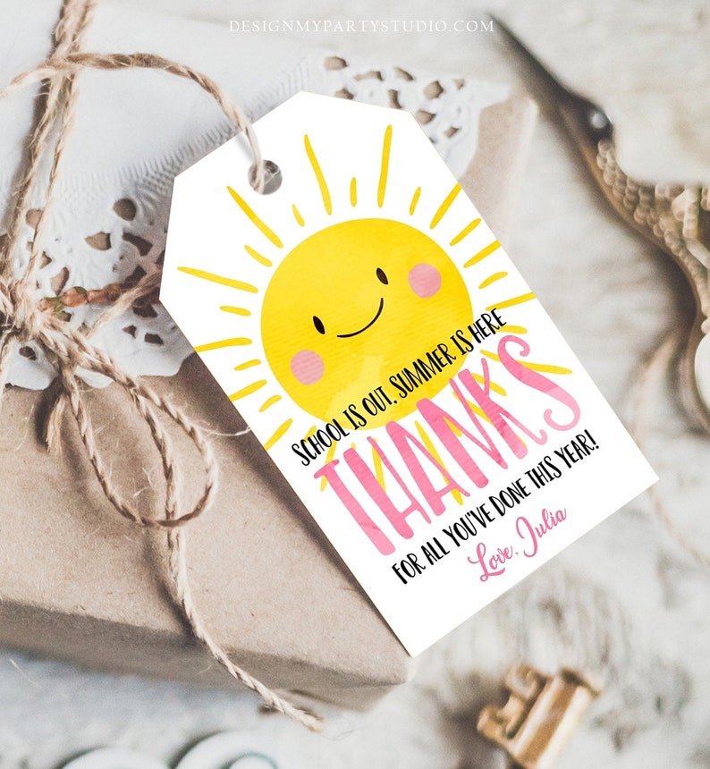 Editable Teacher Appreciation Gift Tags Sunshine Thank You Tag - Etsy