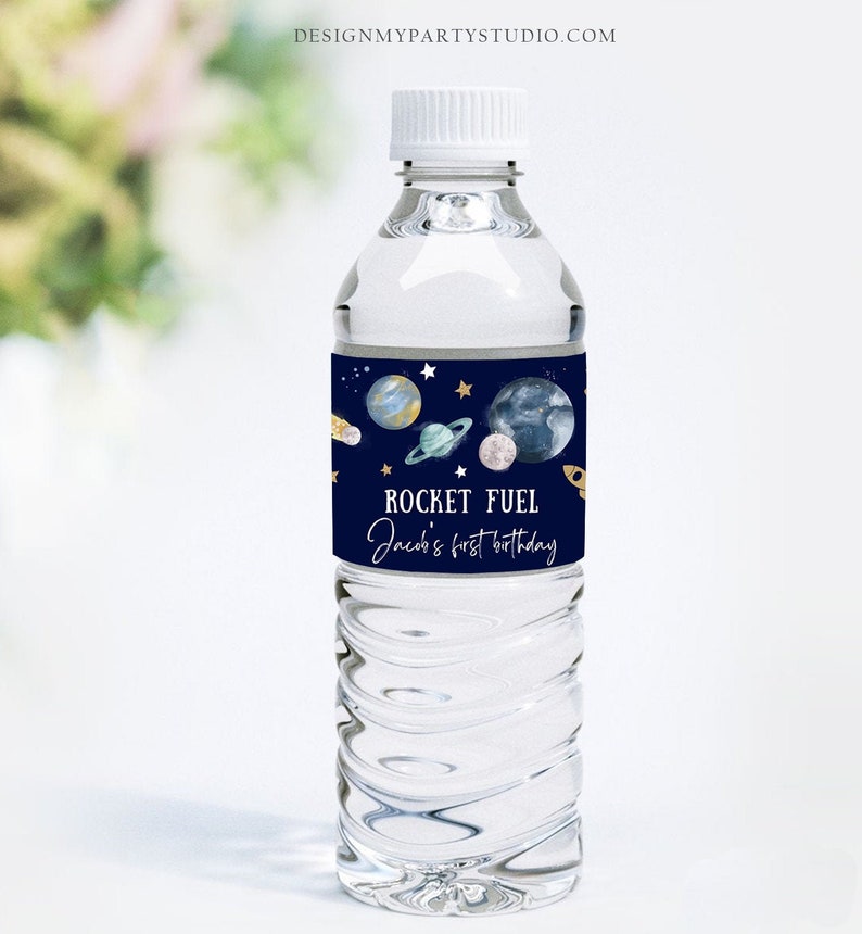 Editable Outer Space Water Bottle Labels Galaxy Party Decor - Etsy