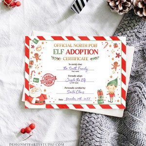 Editable Elf Adoption Certificate Adopt an Elf Letter Elf Activity ...