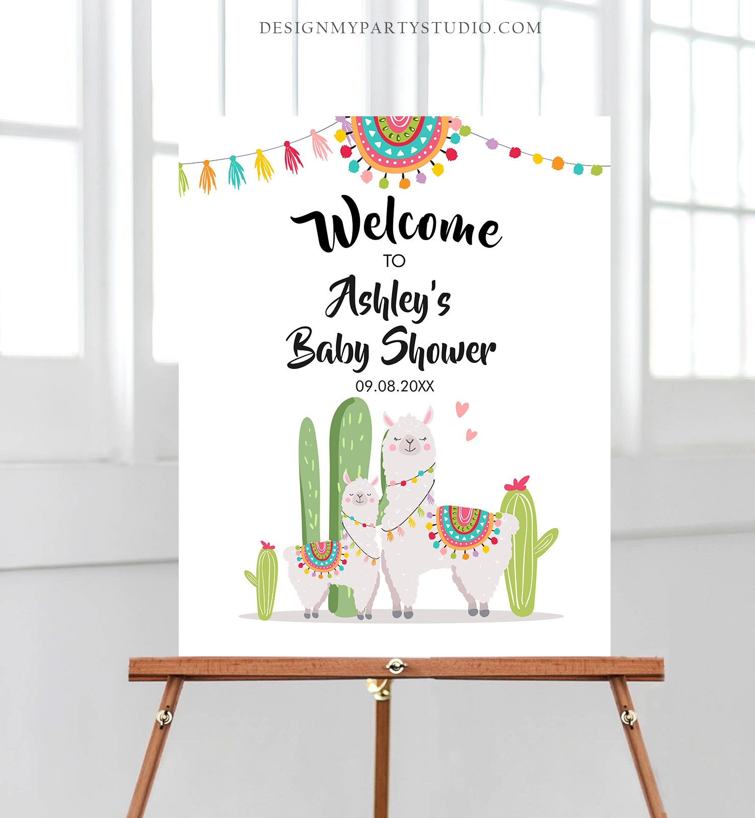 Editable Llama Welcome Sign Llama Baby Shower Welcome Baby | Etsy