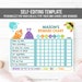 Editable Monster Reward Chart for Boys Printable Chore Chart for Kids ...