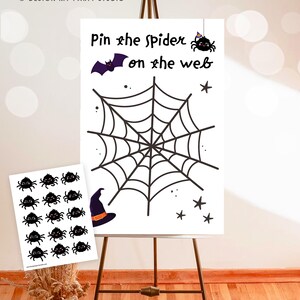 Pin the Spider on the Web Halloween Game Spooky Birthday Game Costume ...