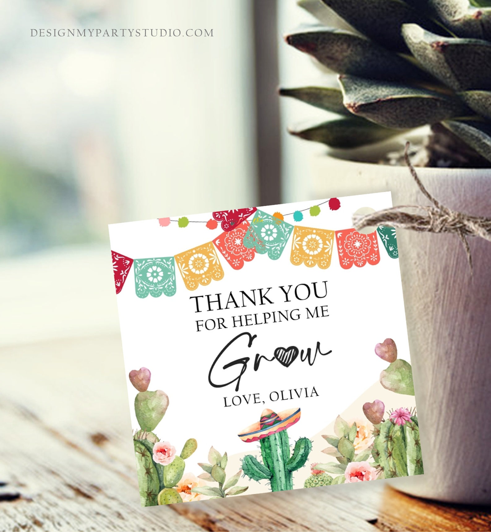 Editable Teacher Appreciation Favor Tags Thank You for Helping Me Grow ...