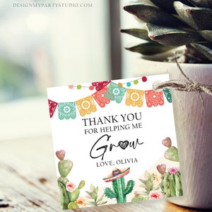 Editable Teacher Appreciation Favor Tags Thank You for Helping Me Grow ...