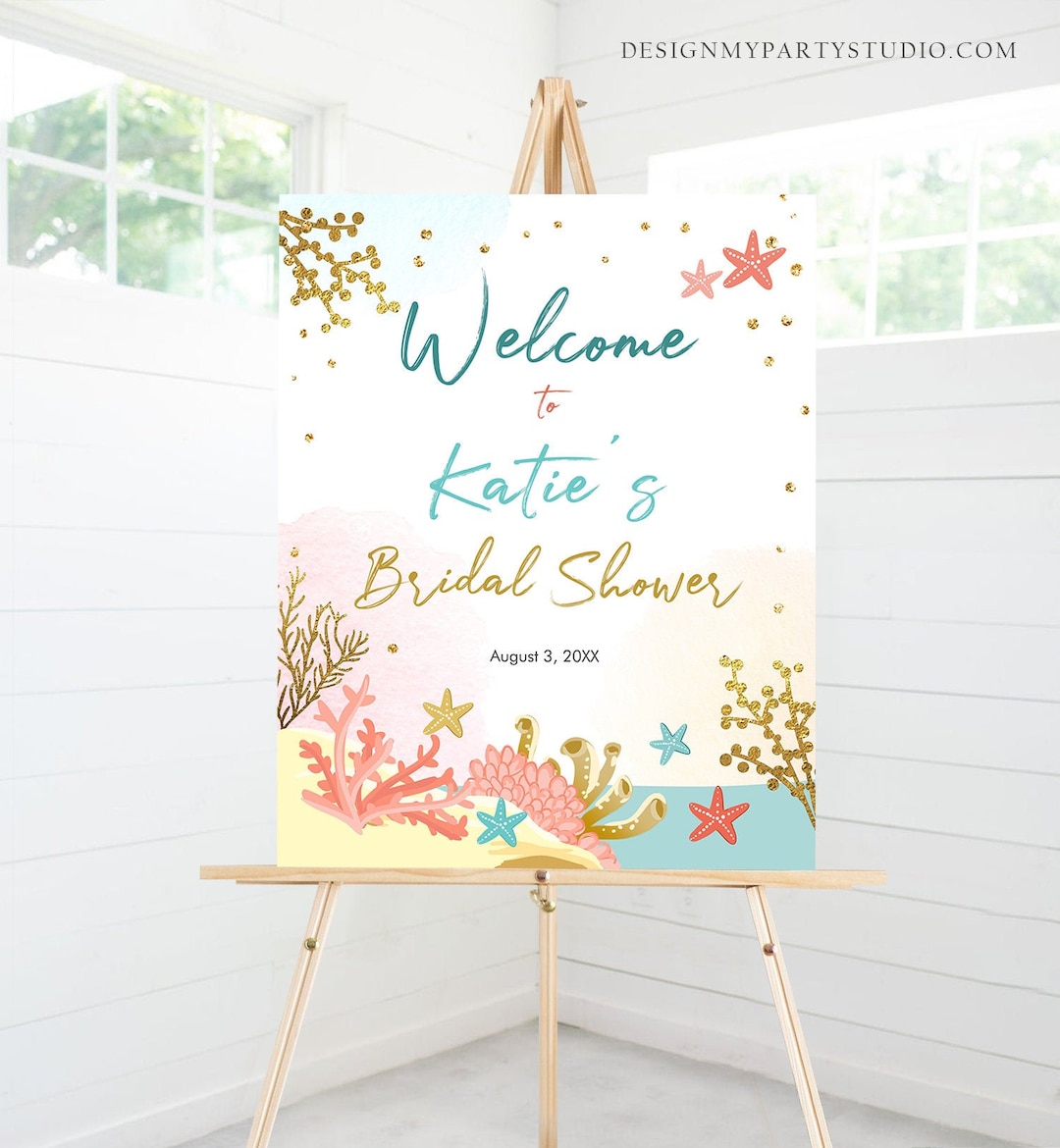 Editable Beach Welcome Sign Couples Shower Welcome Beach - Etsy