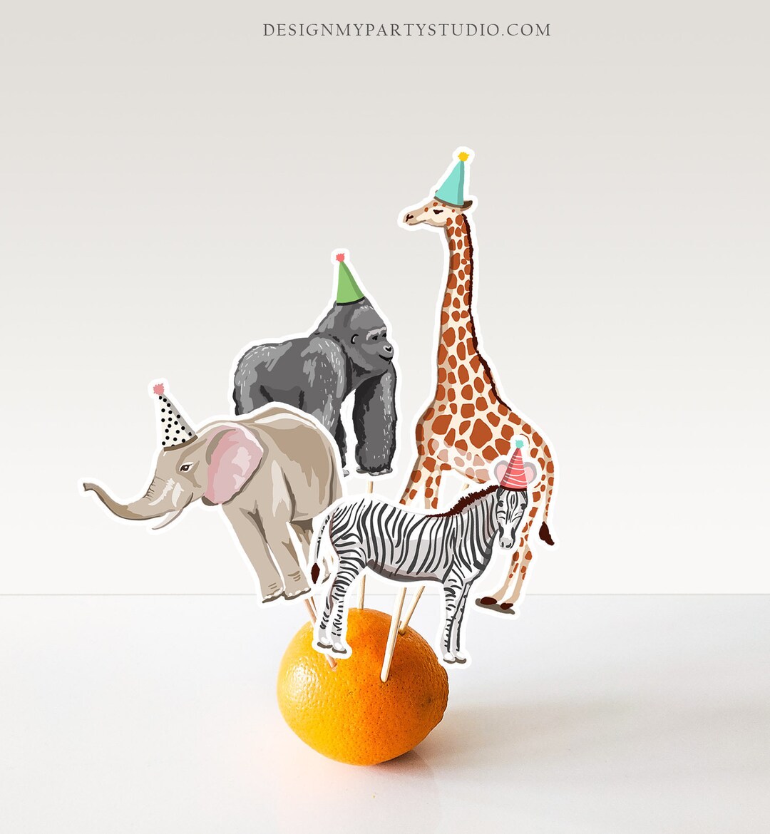 Party Animals Centerpieces Safari Animals Birthday Party Jungle Cake ...