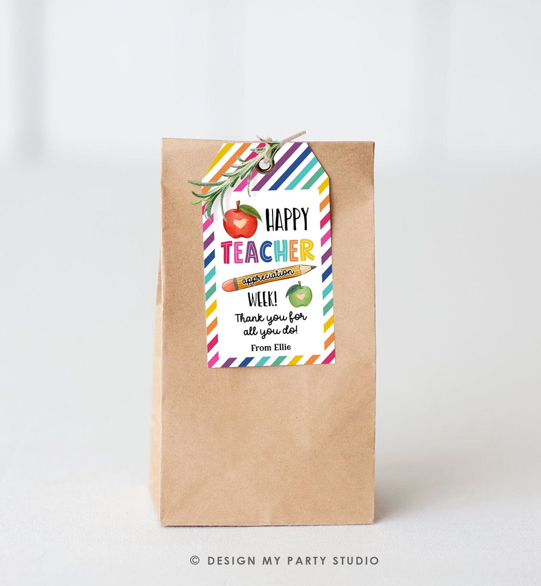 Editable Happy Teacher Appreciation Week Tags Teacher Tag Thank You ...