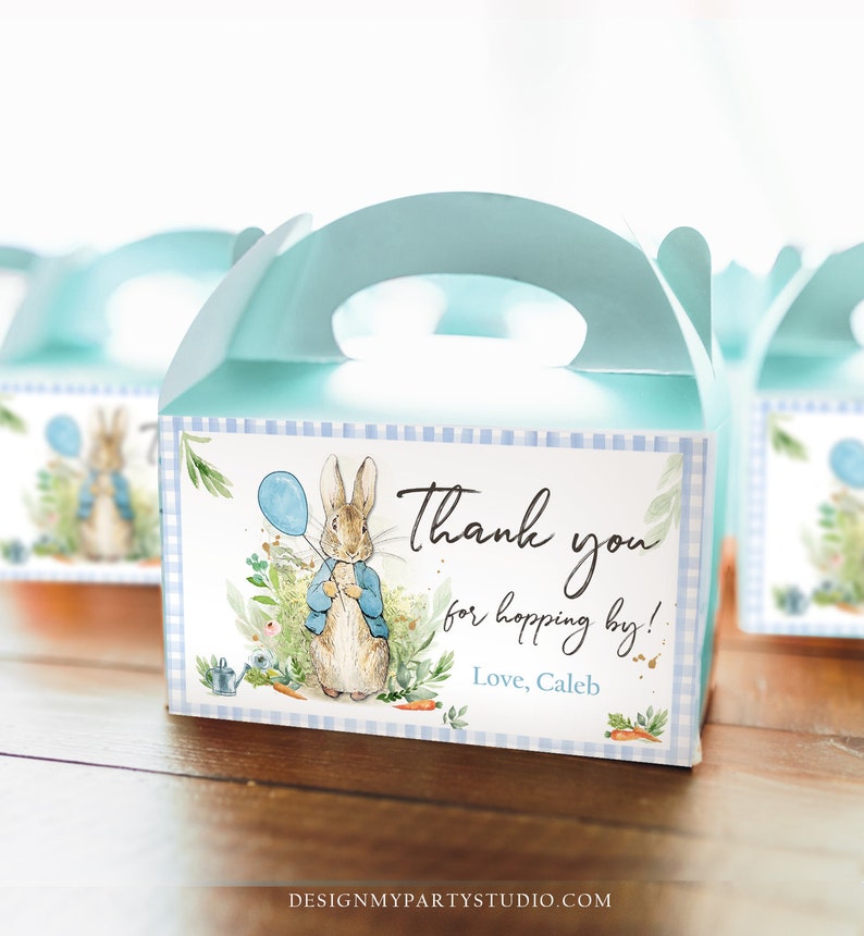 Editable Peter Rabbit Gable Gift Box Label Bunny Favors Peter - Etsy