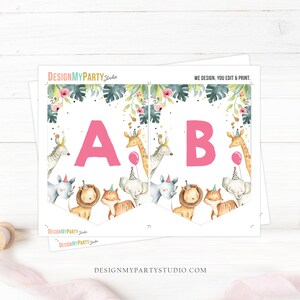 Safari Animals Birthday Banner A-Z Alphabet Numbers Banner First Happy ...