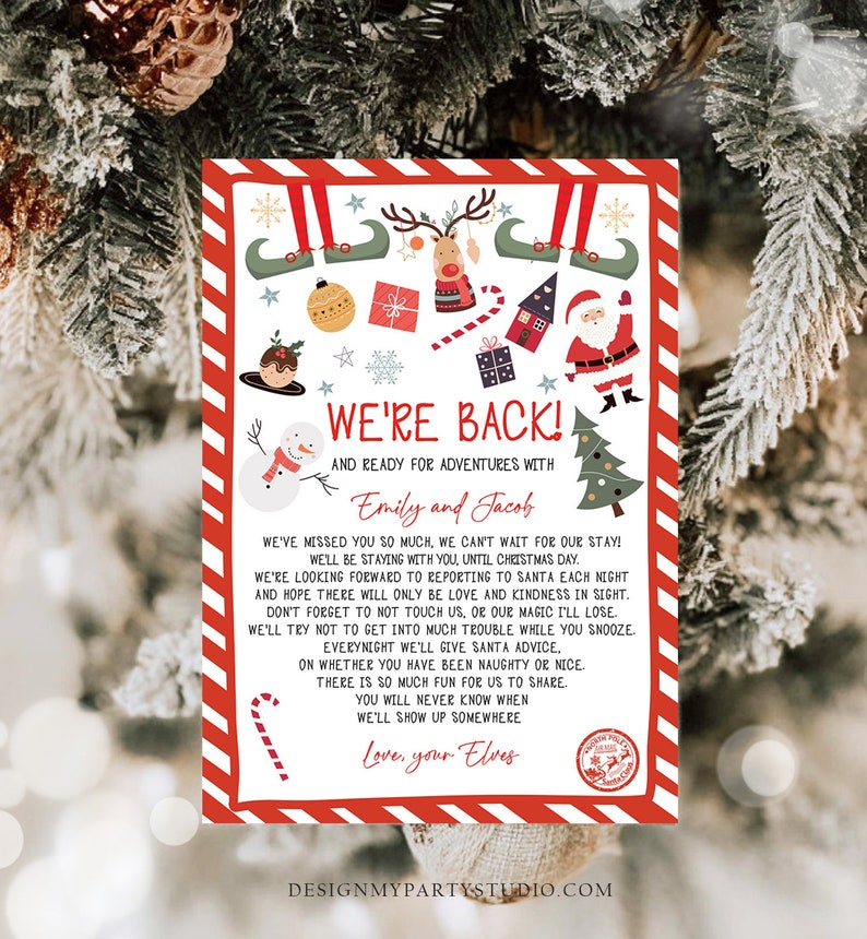 Editable Elf Arrival Letter Return Letter Christmas Elf We're Back Elf ...