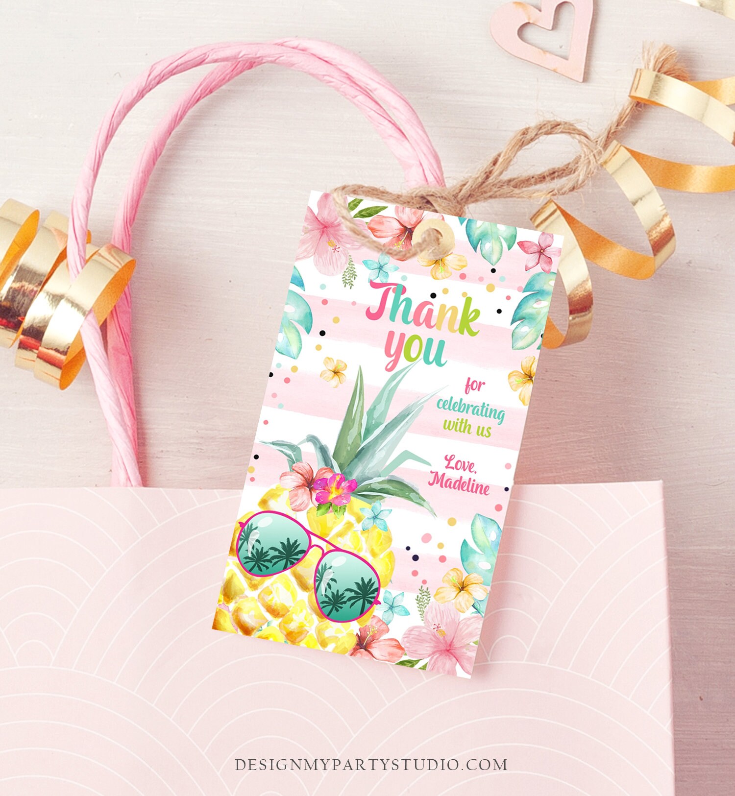 Editable Tropical Aloha Hawaiian Favor Tag Luau Birthday Party - Etsy