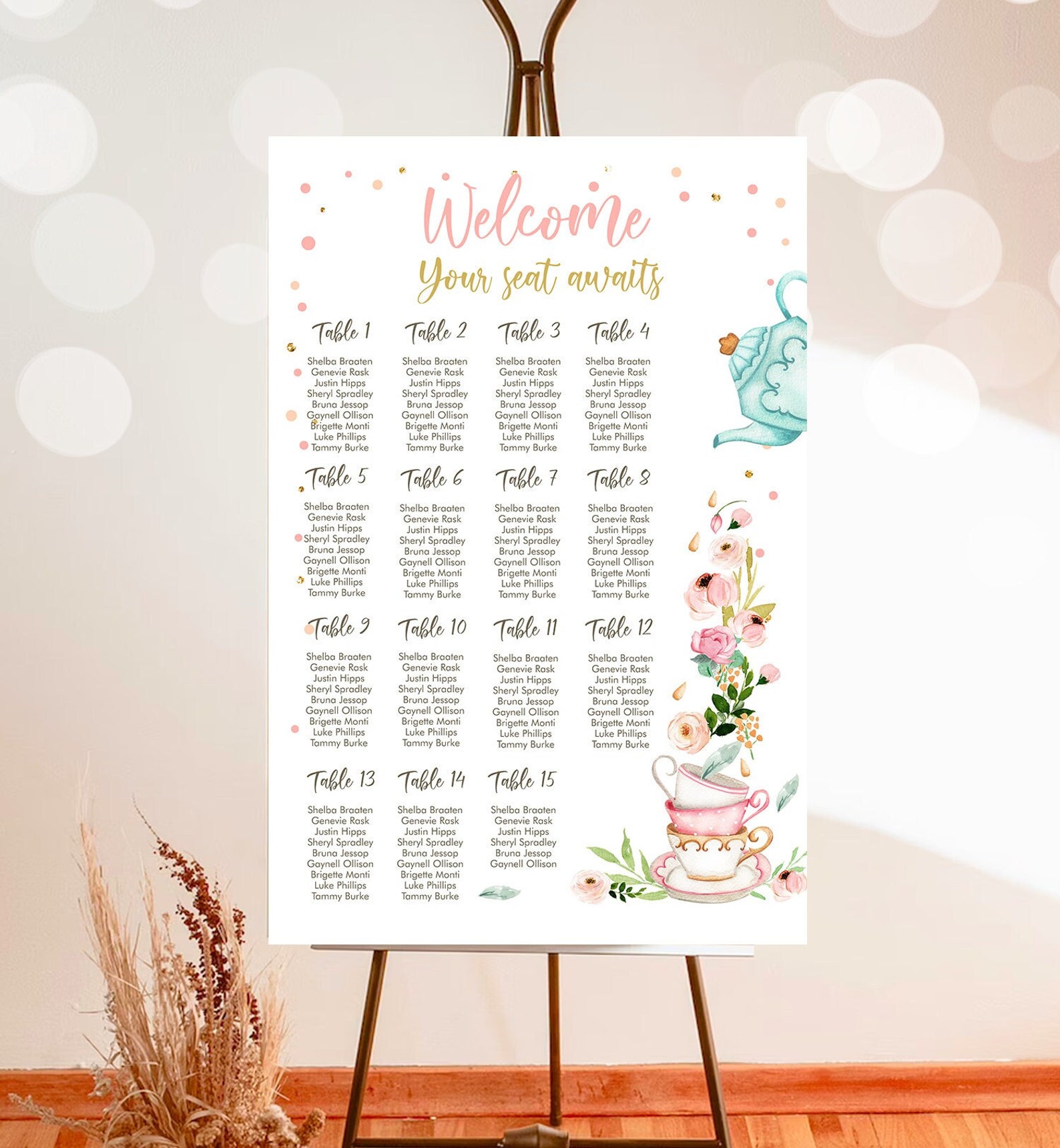 Editable Seating Chart Template Baby is Brewing Baby Shower Seating ...