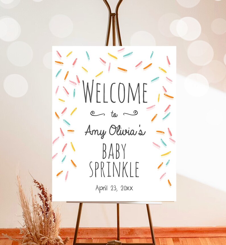 Editable Baby Sprinkle Welcome Sign Sprinkle Shower Gender - Etsy
