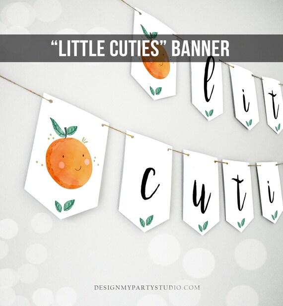 Little Cuties Banner Oranges Birthday Girl Boy High Chair Birthday ...