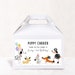 Editable Puppy Carrier Box Favor Label Puppy Birthday Favor Box Label ...