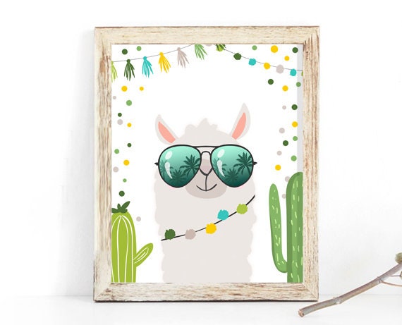 Llama Nursery Print Llama Wall Art Kids Room Decor Printable Gift ...
