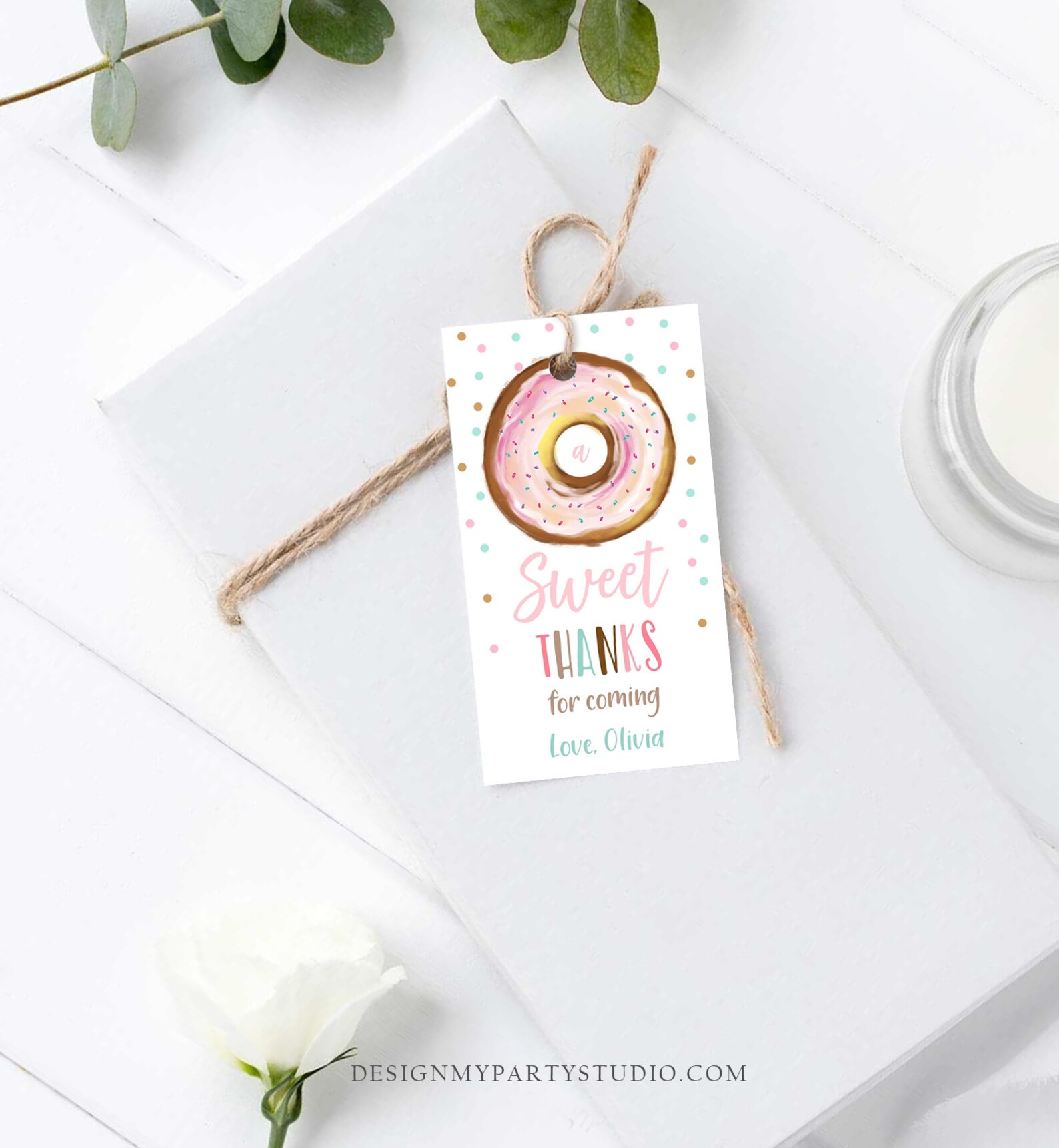Editable Donut Favor Tags Sweet Thanks for Coming Donut | Etsy
