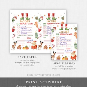 Editable Elf Report Card Personalized Elf Letter Christmas Elf Letter ...