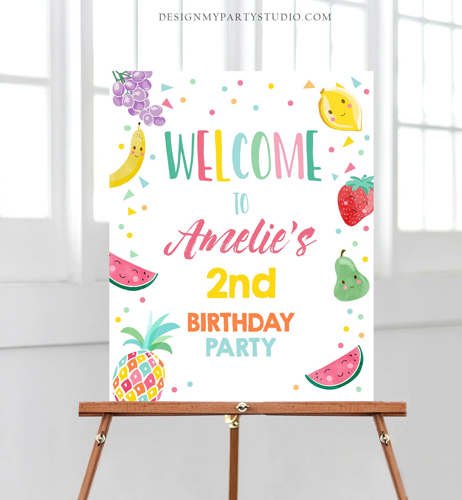 Editable Welcome Sign Fruit Birthday Tutti Fruity Party Fruit - Etsy