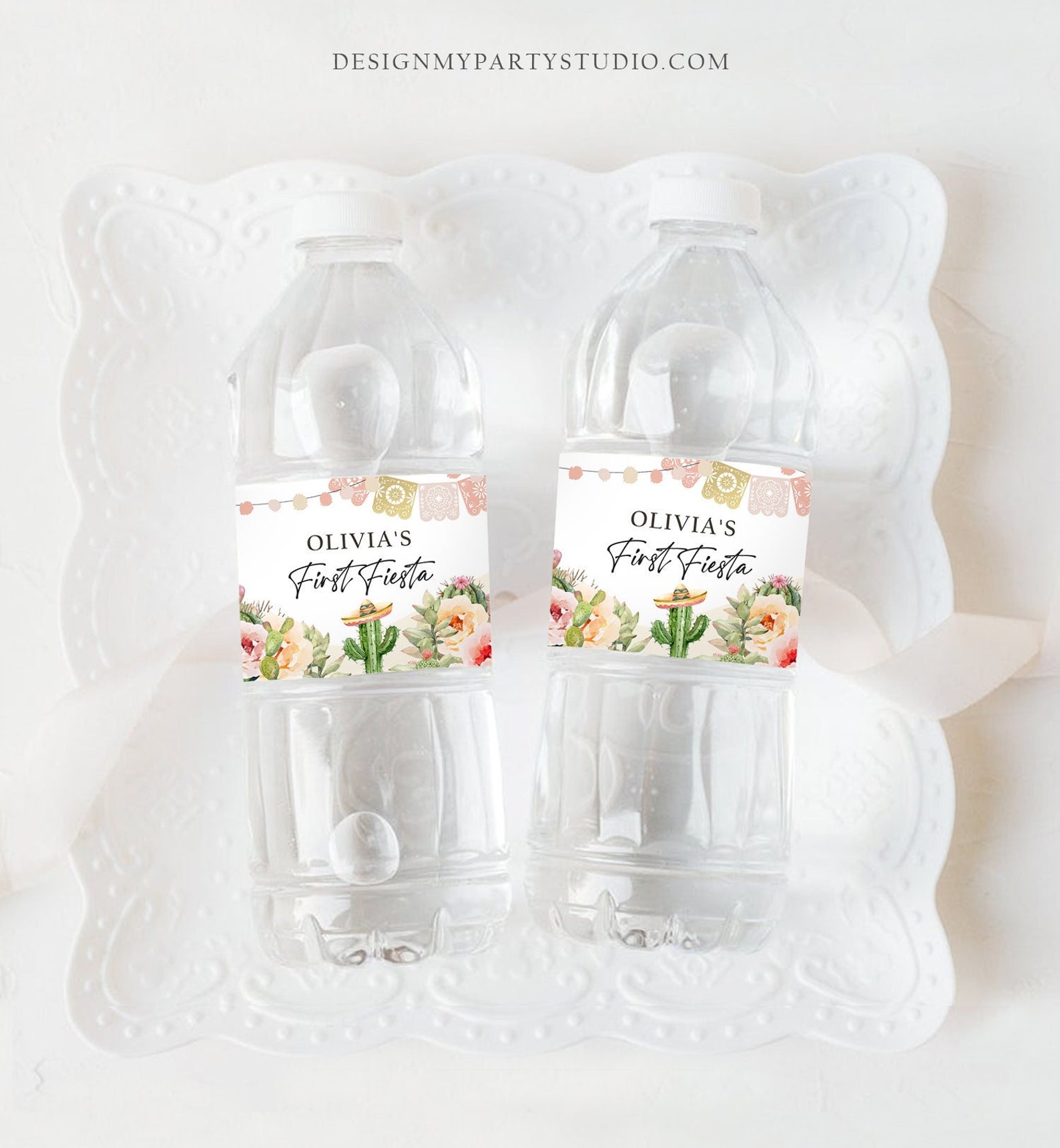 Editable Fiesta Water Bottle Labels First Fiesta Birthday - Etsy