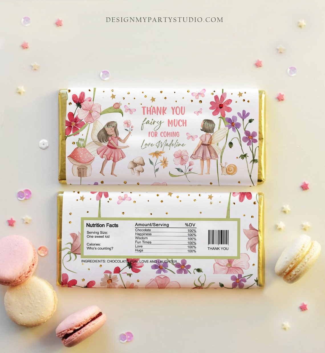 Editable Fairy Candy Bar Wrapper Fairy Chocolate Bar Labels - Etsy
