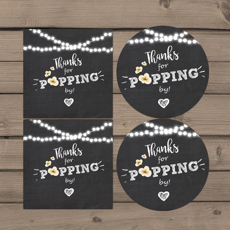 Thanks for Popping by Gift Tag Birthday Party Favor Tag - Etsy