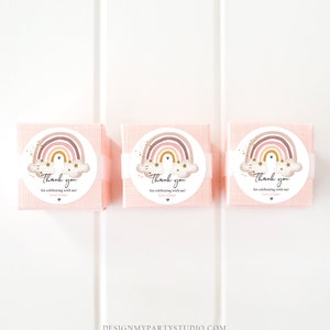Editable Rainbow Favor Tags Rainbow Birthday Party Thank You Tags Boho ...