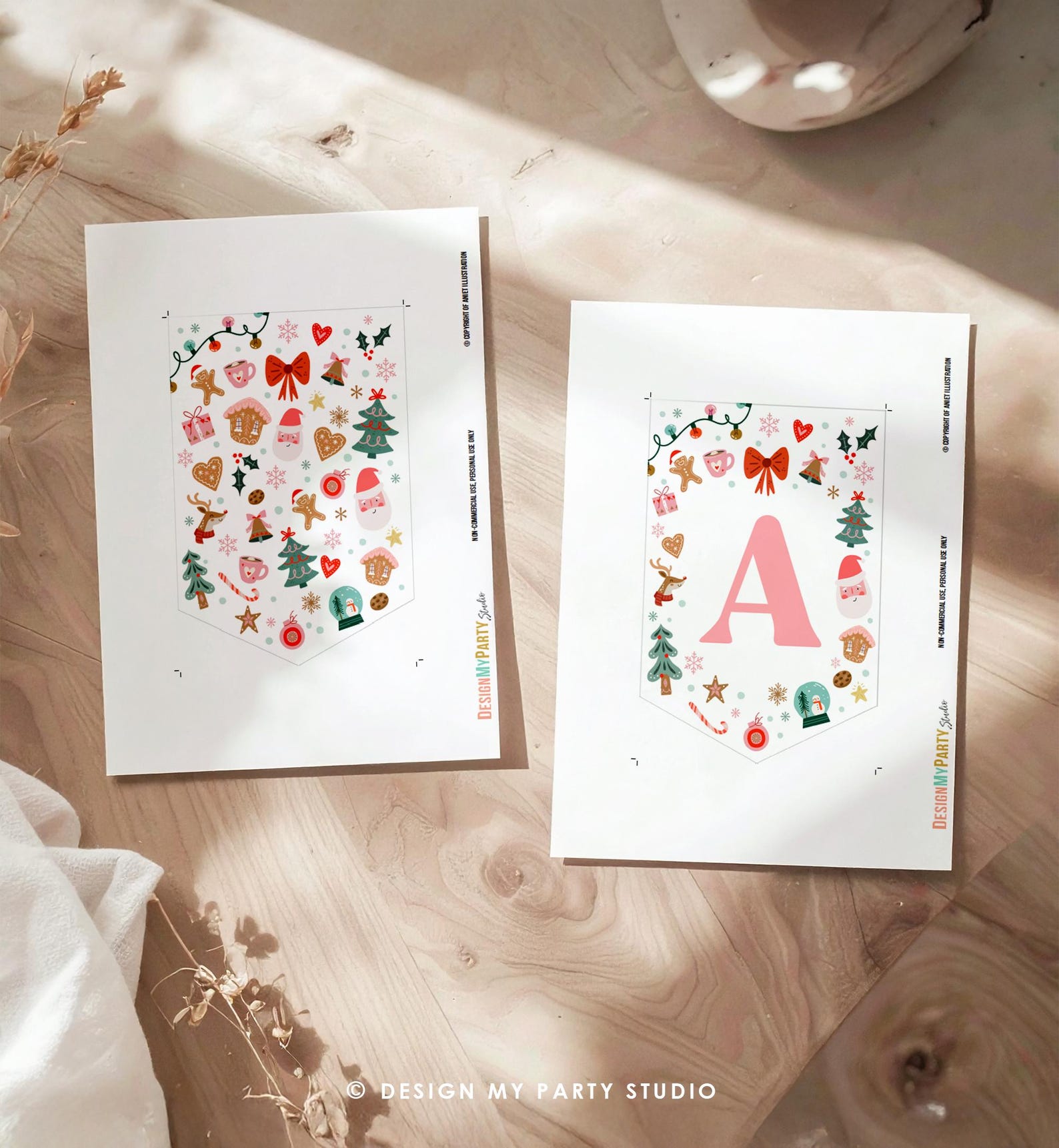 Christmas Alphabet Banner A-Z Numbers Banner Winter Girl Birthday Baby ...
