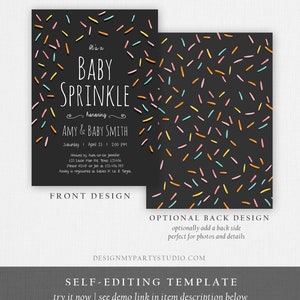 Editable Baby Sprinkle Shower Invitation Baby Shower Coed Shower Gender ...