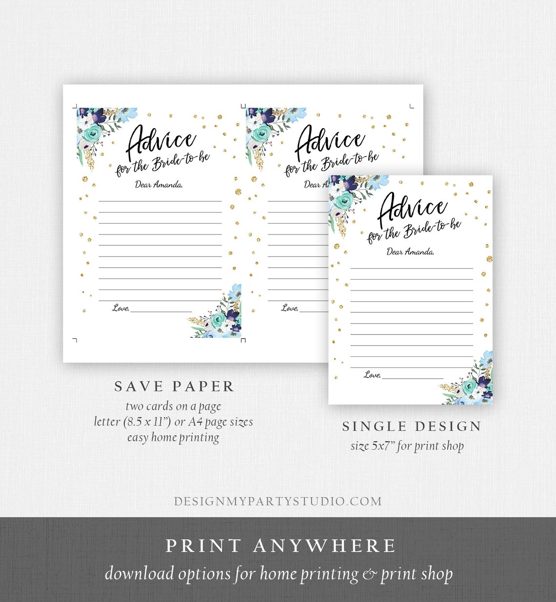 Editable Advice for the Bride-to-be Card Words of Wisdom - Etsy