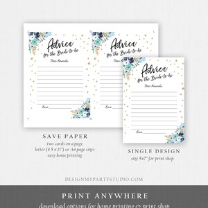 Editable Advice for the Bride-to-be Card Words of Wisdom Advice for ...