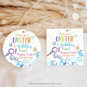 Editable Easter Bubbles Tag Easter Tags Kids Easter Gift Tag Classroom ...