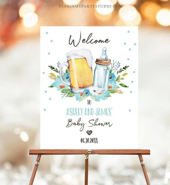 Editable A Baby is Brewing Welcome Sign Brewing Baby Shower - Etsy