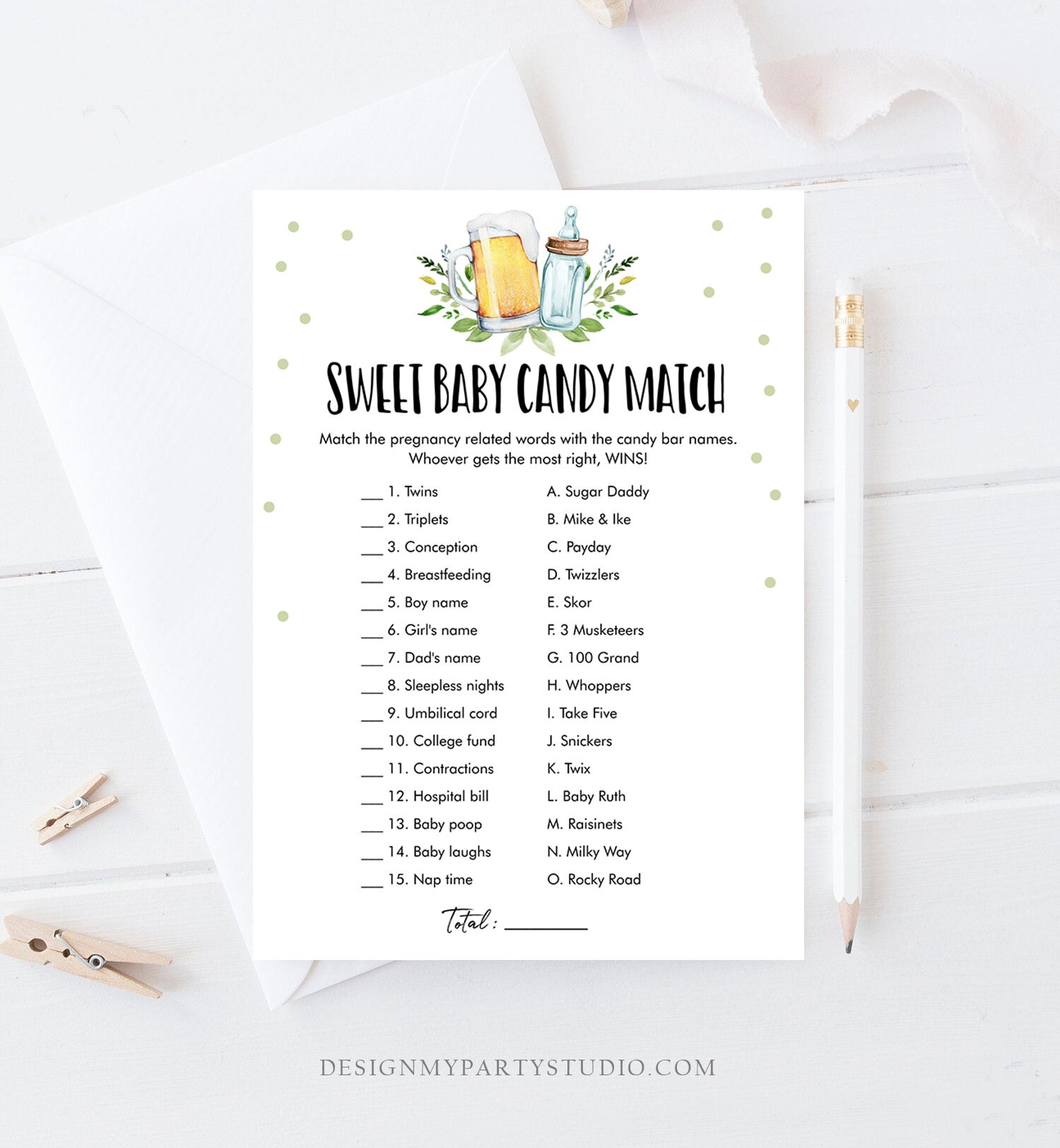 Editable Candy Match Baby Shower Game Sweet Baby Candy - Etsy Canada