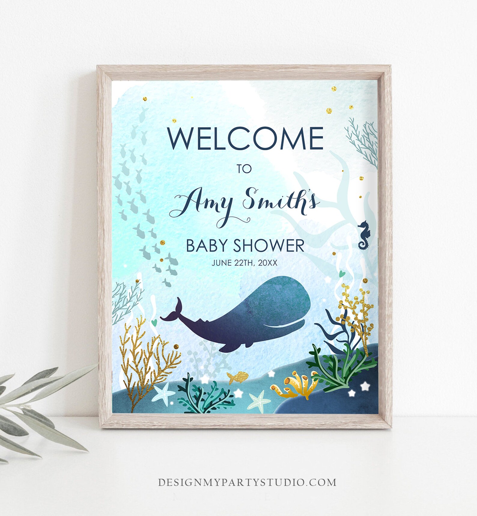 Editable Whale Welcome Sign Baby Shower Birthday Party - Etsy