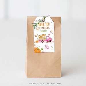 Editable Pumpkin Favor Tags Pumpkin Truck Thank You Tags Fall Autumn ...