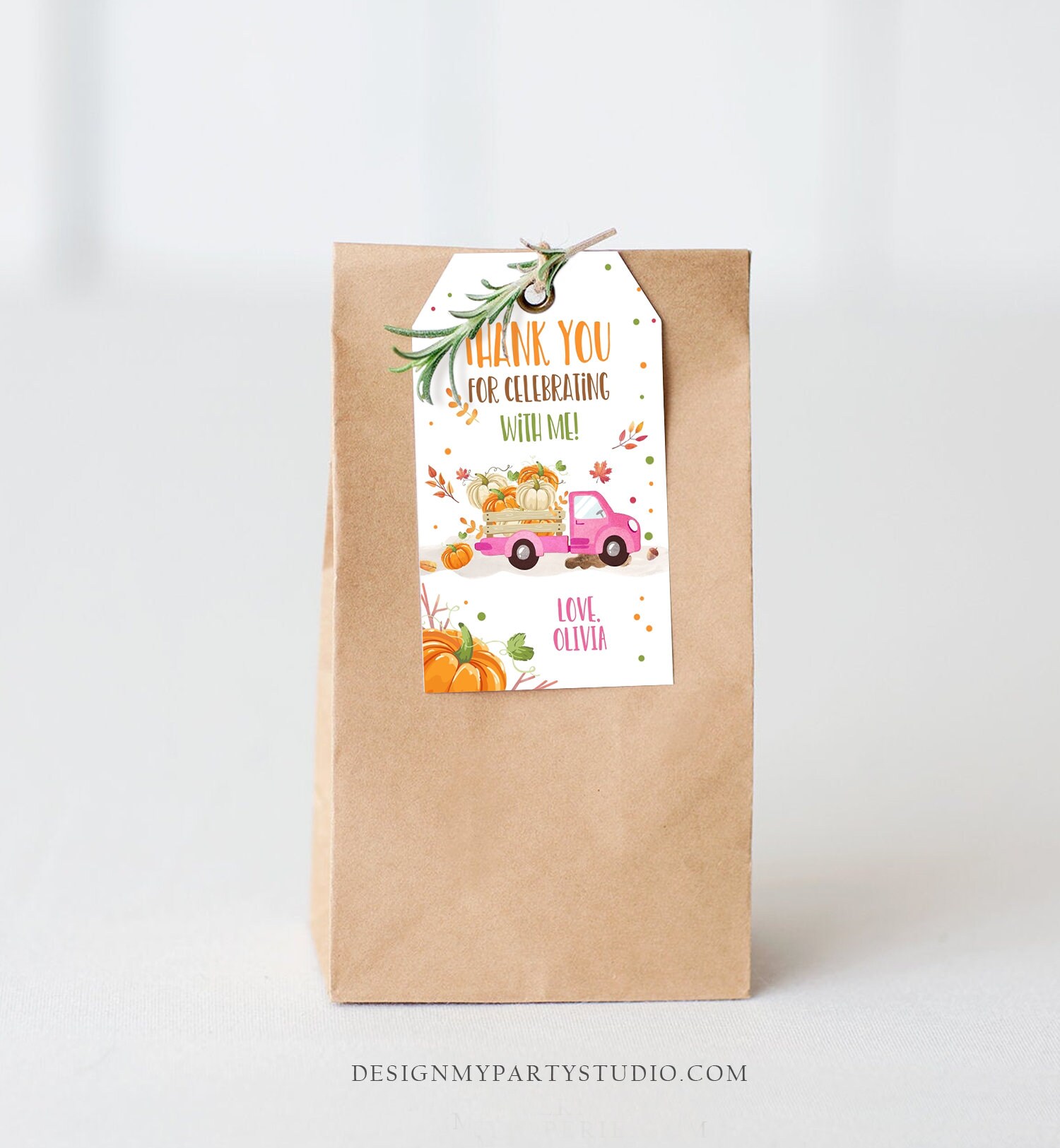 Editable Pumpkin Favor Tags Pumpkin Truck Thank You Tags Fall - Etsy