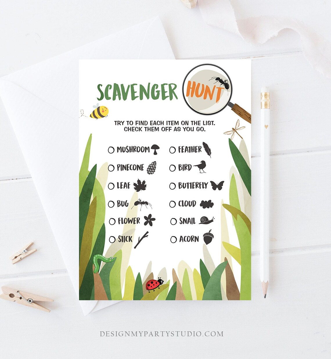 Editable Nature Scavenger Hunt for Kids Hiking Game Camping - Etsy