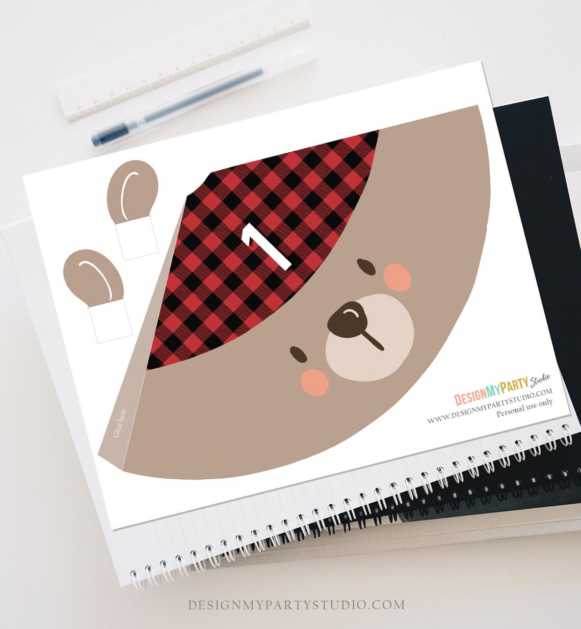 Printable Lumberjack Party Hats Party Lumberjack First | Etsy
