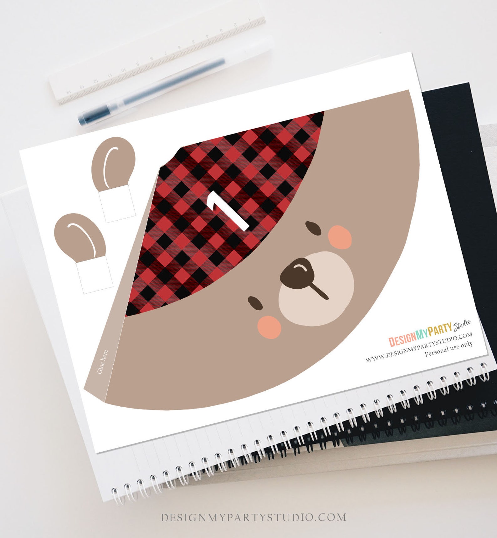Printable Lumberjack Party Hats Party Lumberjack First | Etsy
