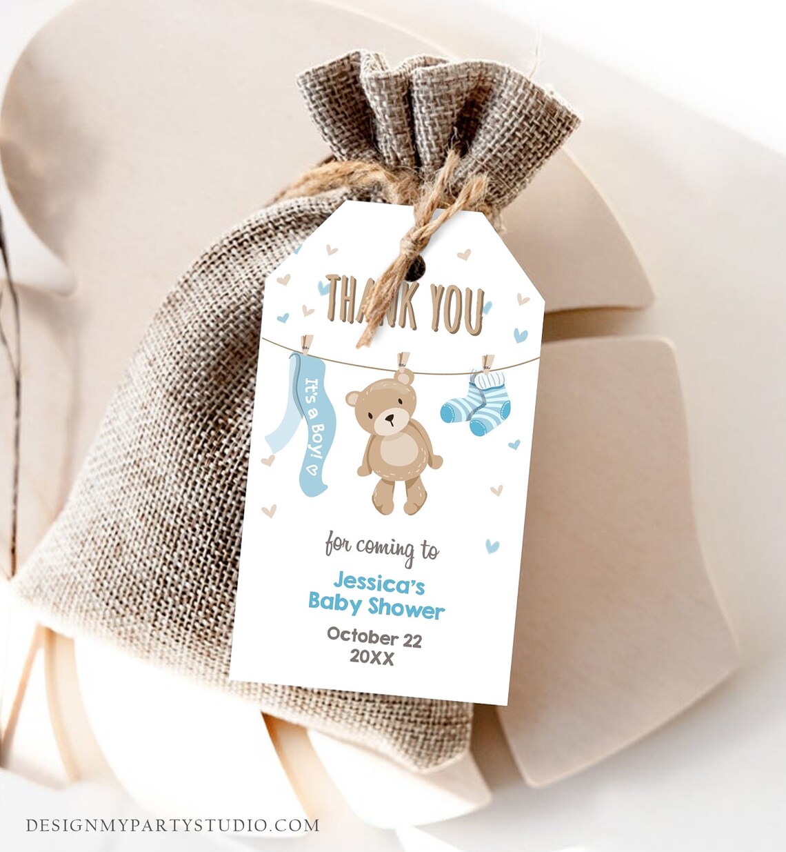 Editable Teddy Bear Baby Shower Favor Tags Bear Baby Shower - Etsy