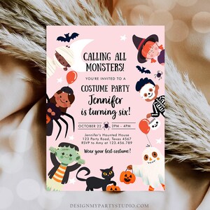 Editable Halloween Party Invitation Halloween Birthday Invitation Kids ...