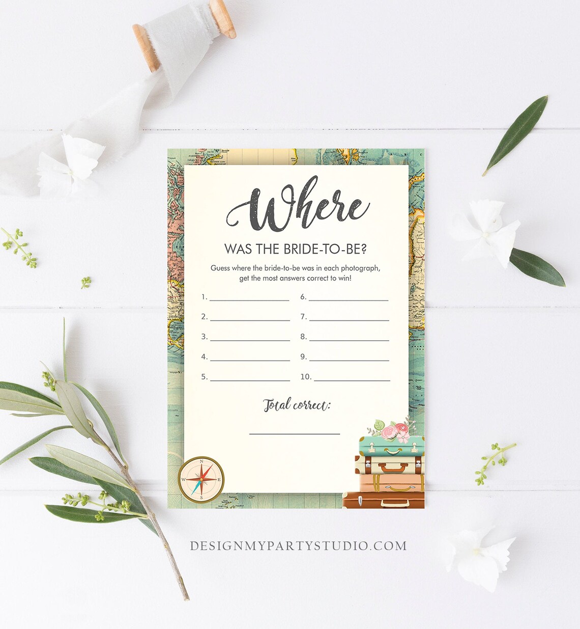 Editable Where Was the Bride-to-be Bridal Shower Game Travel Where Was ...