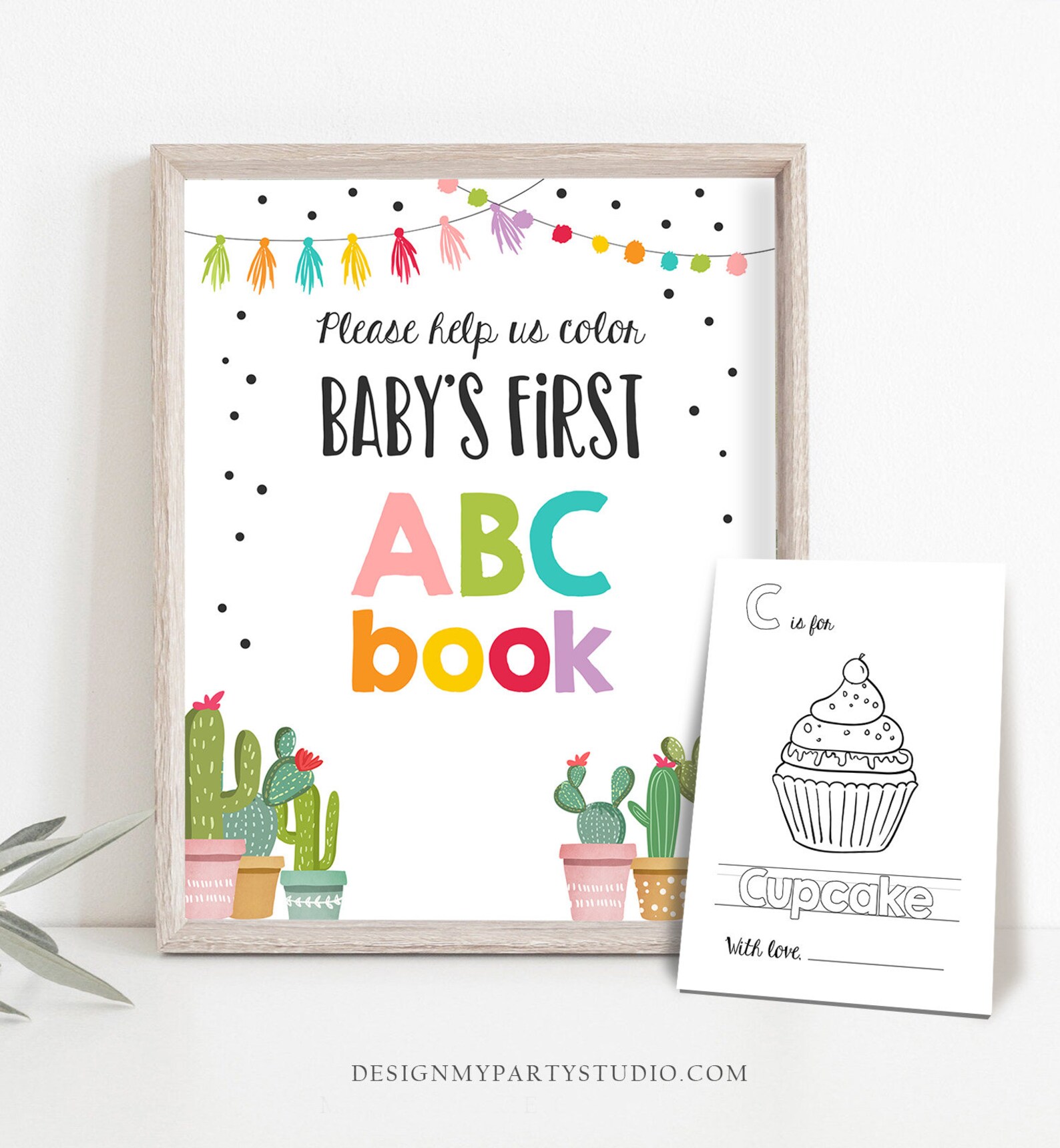 ABC Coloring Book Baby Shower Game Shower Activity Baby Book - Etsy