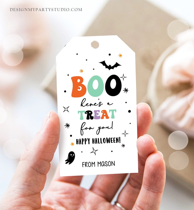 Editable Halloween Favor Tags Boo Gift Tags Costume Party Trick or ...