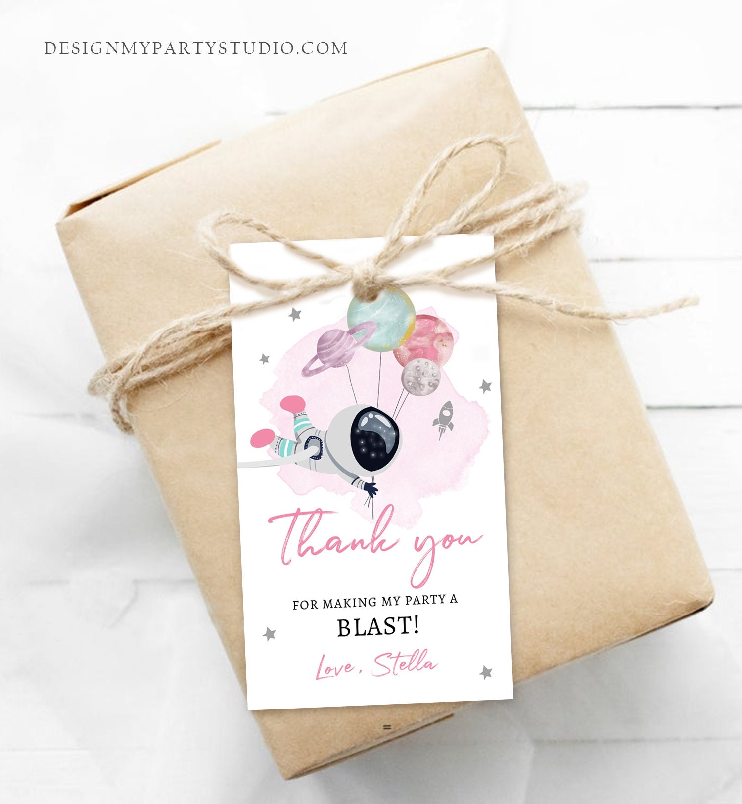Editable Outer Space Favor Tags Space Birthday Thank You Label Galaxy ...