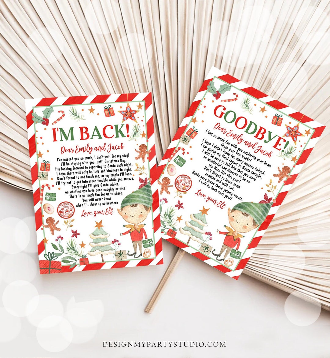 Editable Elf Arrival Letter Return Letter Christmas Elf I'm Back Elf ...